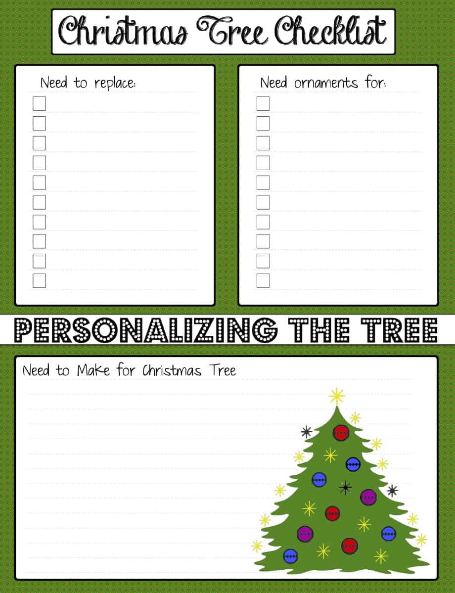 Christmas Tree Checklist - FREE Printable! - Operation $40K