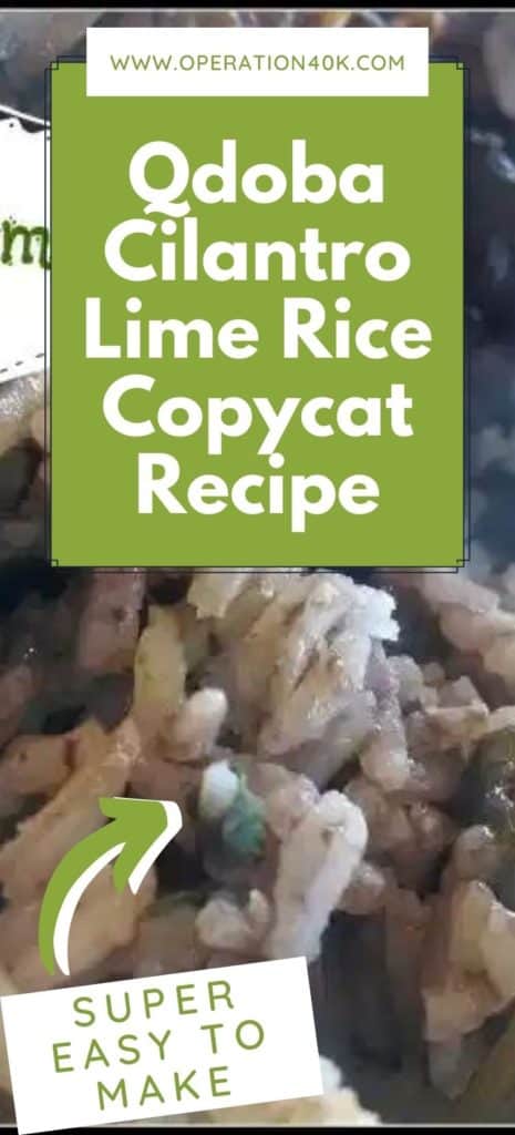 Qdoba Cilantro Lime Rice Recipe